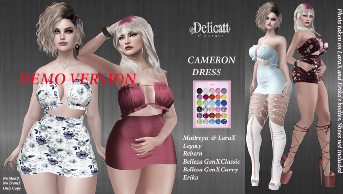 Second Life Marketplace - Delicatt Couture - Cameron Dress - DEMO